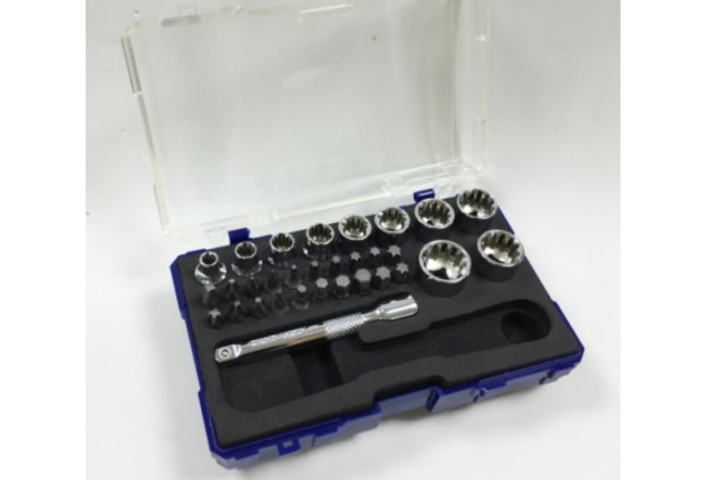 32pcs 1/4” Dr. Low Profile Spline Socket Wrench Set | EZFORCE ...